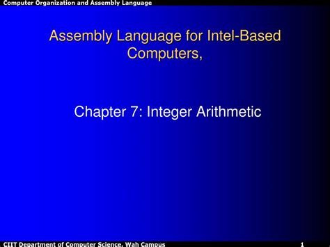 Ppt Assembly Language For Intel Based Computers Powerpoint Presentation Id6029103