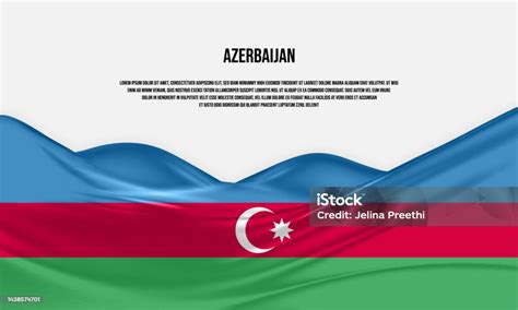 아제르바이잔 국기 디자인 새틴 또는 실크 직물로 만든 아제르바이잔 국기를 흔들고 있습니다 벡터 그림입니다 아제르바이잔 국기에 대한 스톡 벡터 아트 및 기타 이미지 Istock