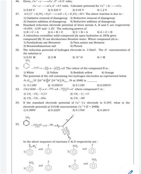 The Reduction Potential Of Hydrogen Electrode Is −118mv The H∗ Concentra