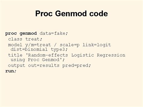 The Power Of Proc Nlmixed Introduction Proc Nlmixed