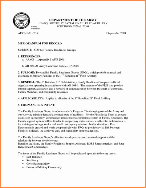 Army Memorandum For Record Template Elegant 9 Memorandum For Record