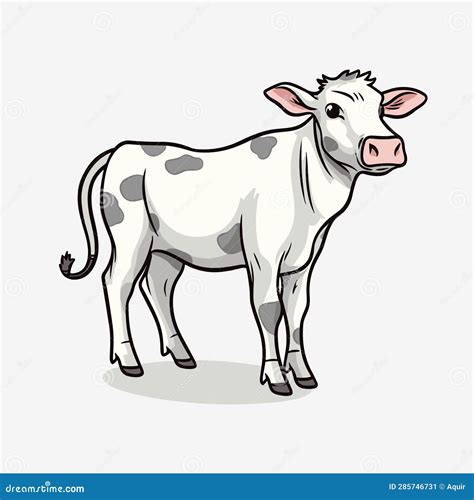 Heifer Hand Drawn Illustration Heifer Vector Doodle Style Cartoon