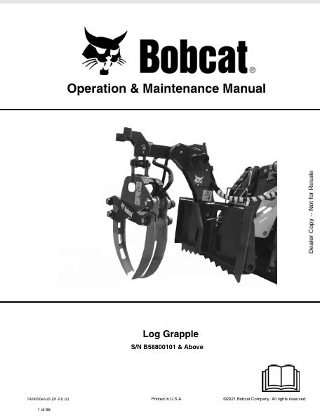 Bobcat Log Grapple Operation And Maintenance Manual 7429550 Pdf File
