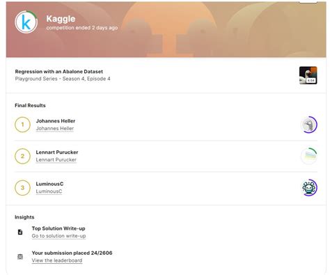 Kaggle Tarafından Düzenlenen Regression With An Abalone Dataset