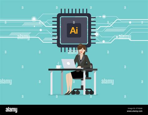 Business Woman Laptop Thinking Stock Vector Images Alamy