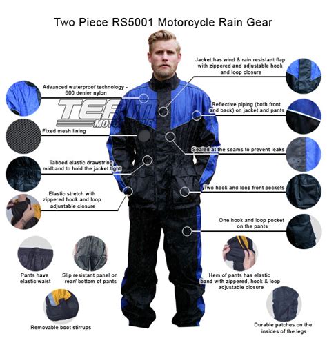 Thunder Under Rs5001 Mens And Womens Two Piece Rainsuit Motorcycle Rain