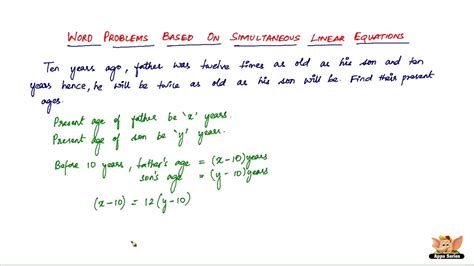 Word Problems On Simultaneous Linear Equations Tessshebaylo