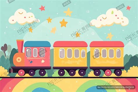Ai创作图卡通火车厢 火车插画 幸福的小火车 卡通小火车 彩色小火车 春天的小火车 扁平化列车 魔法火车 童话里的小火车 卡通火车造型 卡通车厢 糖果火车 充满期望的小火车 卡通列车 卡通火车