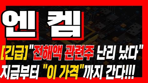 엔켐 엔켐주가 전해액 관련주 난리났다 추가 급등 나올 예정 지금부터 이 가격 까지 갑니다 엔켐 배터리관련주 Youtube