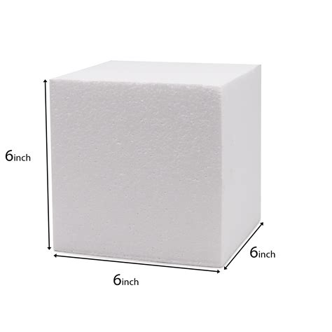 4 Pack Craft Foam Blocks 6x6x6in Polystyrene Brick Square For Arts School