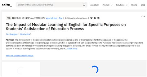 The Impact Of Modular Learning Of English For Specific Purposes On The Impact Of Modular Learning Of English For Specific Purposes On