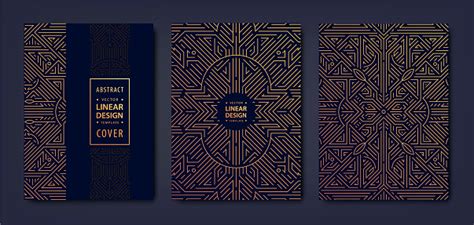 벡터 아르 데코 골든 커버 세트 크리에이티브 디자인 템플릿입니다 트렌디 한 그래픽 포스터 개츠비 브로셔 디자인 포장 및 브랜딩