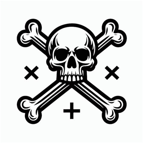 Premium Vector Skull Vector Illustration With Crossing Bones Logo