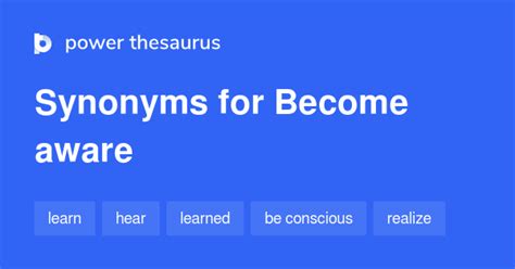 Become Aware Synonyms 372 Similar Words And Phrases