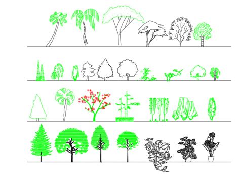 Garden Trees And Plants Elevation Cad Blocks Details Dwg File Artofit