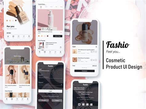 Cosmetic Store App UI Kit Free XD Resource Adobe XD Elements