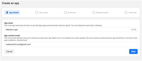 how to create facebook app app id and app secret codexworld