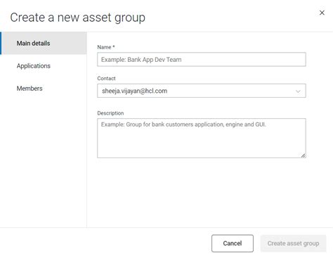 Creating An Asset Group And Assigning Resources