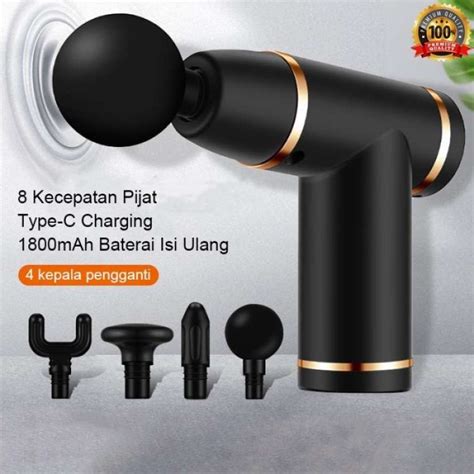 Promo Alat Pijat Massage Gun Fascia 4 Kepala 8 Kecepatan Pijat 1800mah Typec Diskon 23 Di