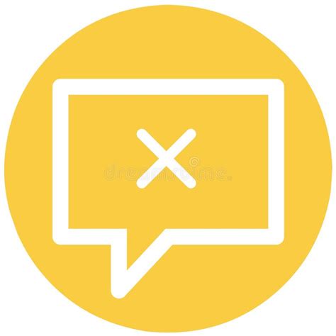 data message not sent icon isolated yellow round background stock