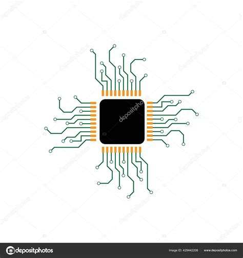 Circuit Processor Symbol Icon Vector Stock Vector By ©hatigraphic 429442208