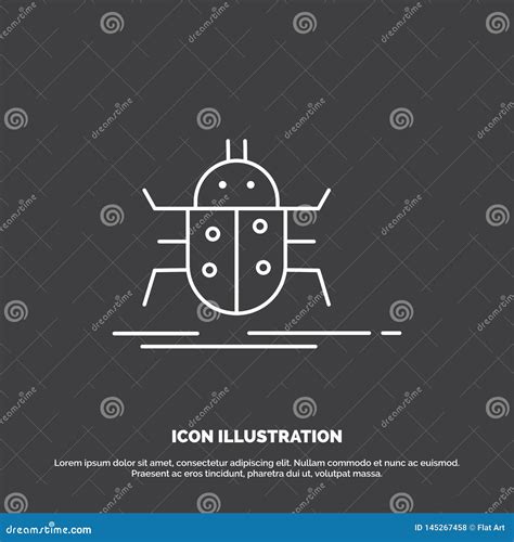 Bug Bugs Insect Testing Virus Icon Line Vector Symbol For Ui And