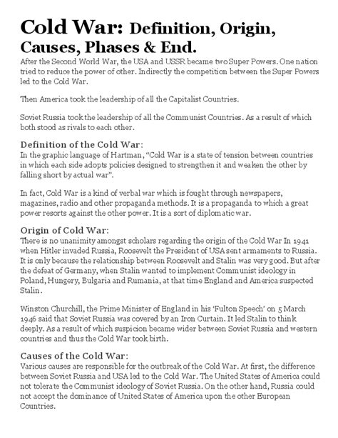 Cold War Definition