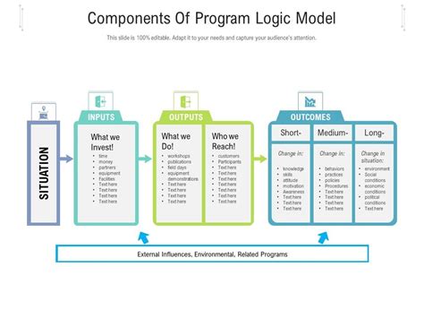 Components Of Program Logic Model Ppt PowerPoint Presentation Gallery Graphics PDF