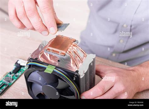 Cpu Cooler Installation Stock Photo Alamy