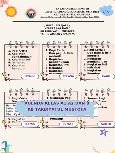 Jadwal Pelajaran Tk Paud Jateng Pdf