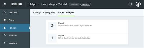 Data Import And Export LineUpr