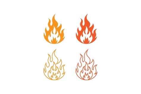 Fire Flame Icon Set Illustration 56080935 Vector Art At Vecteezy