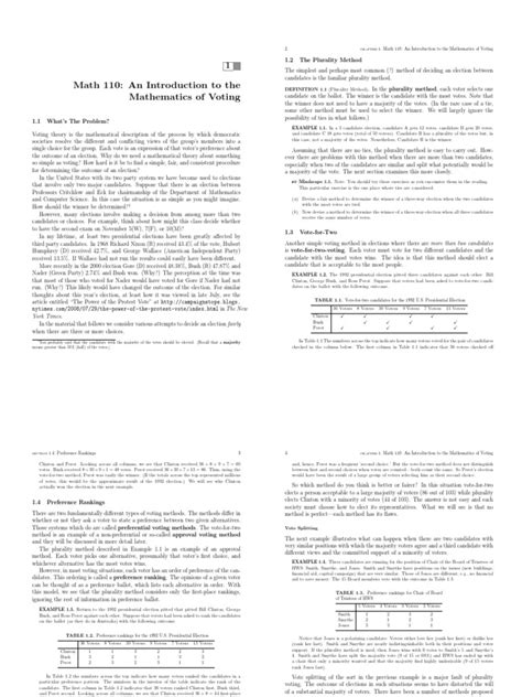 Math 110 An Introduction To The Mathematics Of Voting Download Free