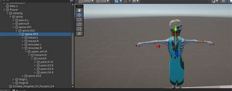 In Unity The Character S Spine Position Reference Changed After I Put Something Into Its Hand