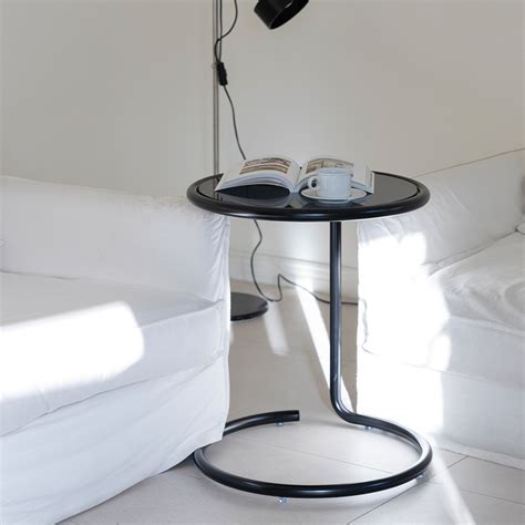 로우 사이드 티테이블 블랙 유리 금속 테이블협탁 카페 소파 침대 디자인 감도 깊은 취향 셀렉트샵 29cm