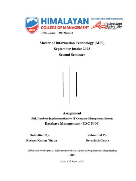 Dbms Assignment Roshan Kumar Thapa 1 Pdf Databases Sql