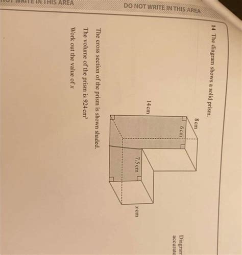 The Diagram Shows The Cross Section Of A Solid Prism The Dia