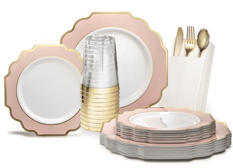 Occasions 200 Piece Set 25 Guests Wedding Plastic Plates