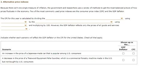 Solved 2 Alternative Price Indexes Because There Isnt One Single