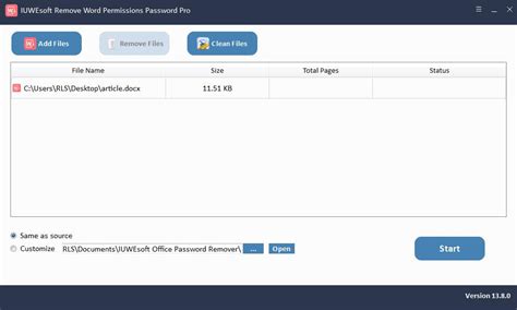Iuwesoft Rimuovere Le Autorizzazioni Di Word Password Pro Guida Per Lutente