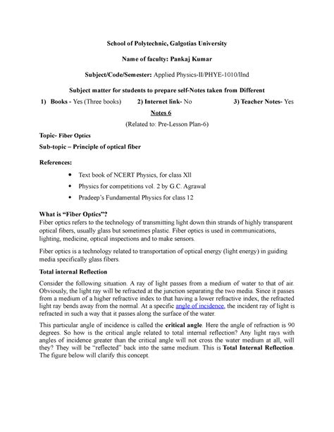 Notes 6 Lecture Notes 1 School Of Polytechnic Galgotias University Name Of Faculty Pankaj