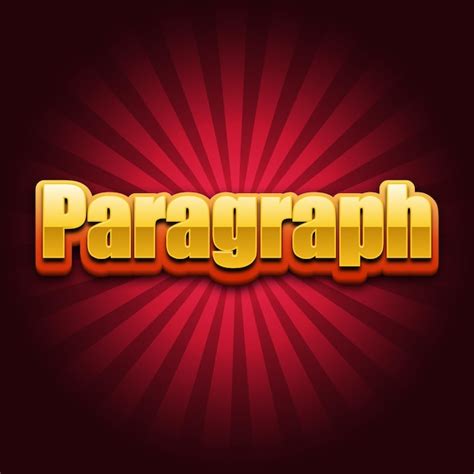 Premium Photo Paragraph Text Effect Gold  Attractive Background
