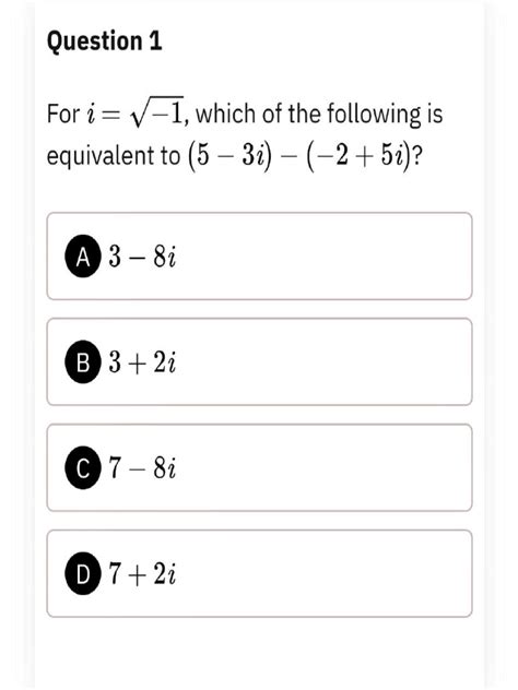 Complex Numbers Practice Tests Sat Pdf