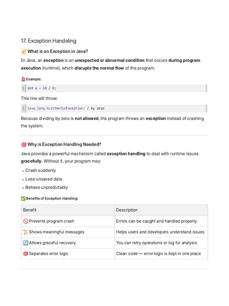 Java Exception Vs Error Handling Guide Pdf Java Programming
