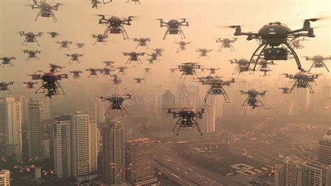 A Drone Swarm Including A Small Uav As They Gather Intelligence In
