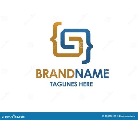 Brackets Logo Abstract Teamwork Business Design Cartoon Vector