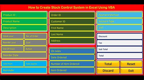 Creating A Stock Control System In Excel Using Vba Part 1 Excel