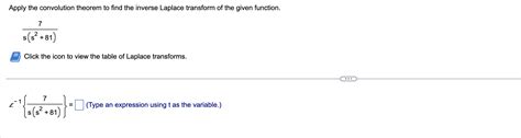 Solved Apply The Convolution Theorem To Find The Inverse