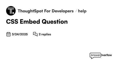 Css Embed Question Thoughtspot For Developers
