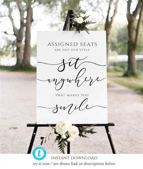 Assigned Seating Poster Wedding Seating Poster